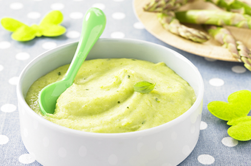 Purée d’asperges vertes au basilic « Cuisine de bébé 👼